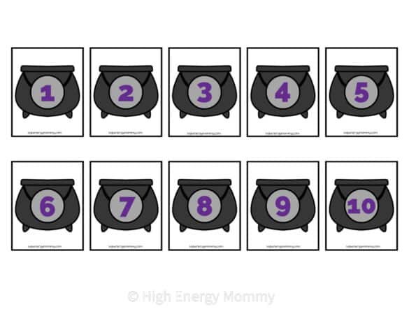 Halloween Number Matching Game for Preschool • High Energy Mommy