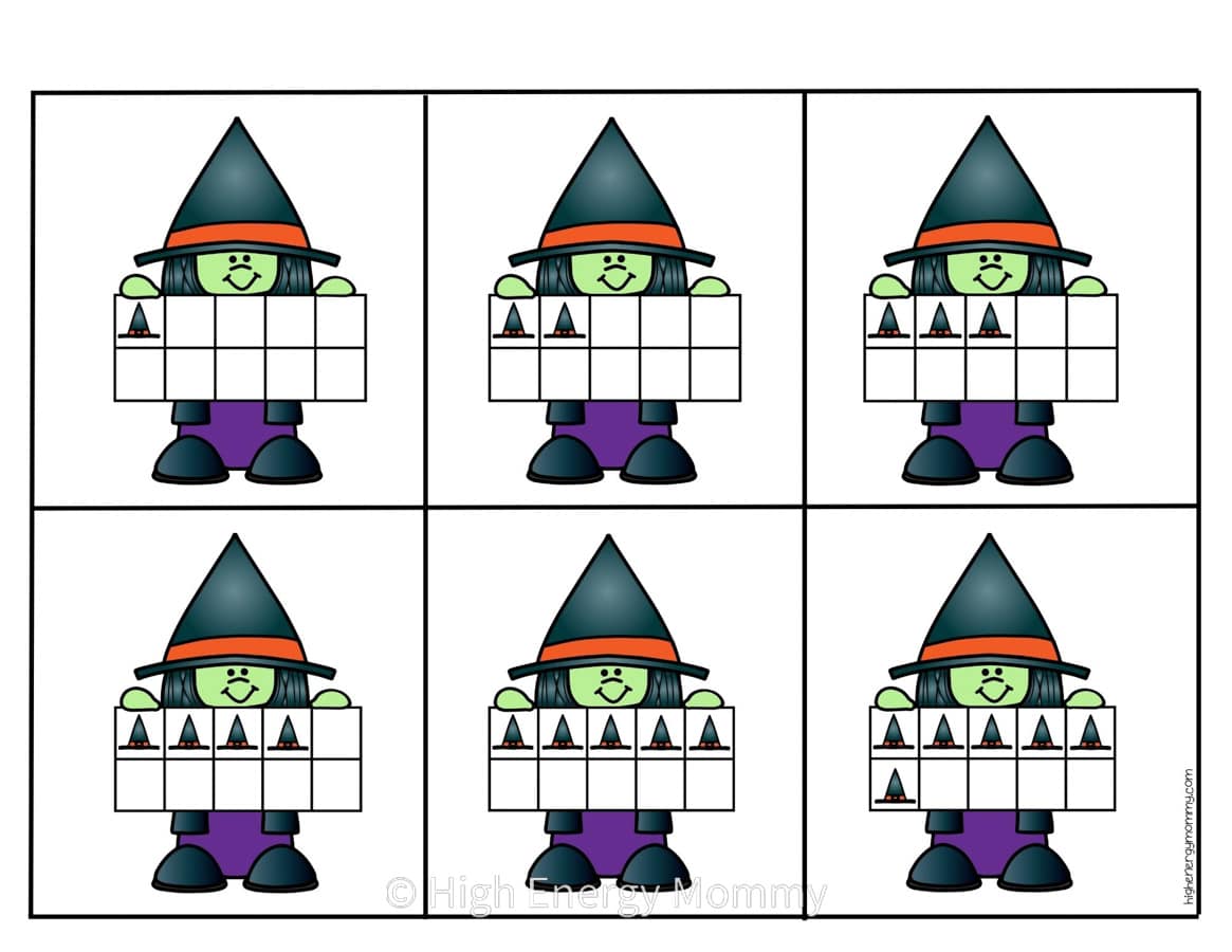 Halloween Roll and Match Number Game for Preschool • High Energy Mommy