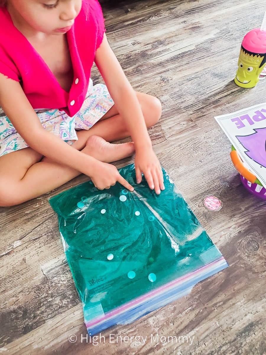 Simple Halloween Sensory Bag • High Energy Mommy