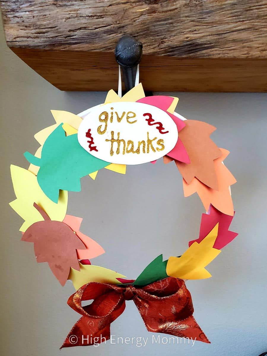 Fall Paper Plate Wreath Craft for Kids • High Energy Mommy