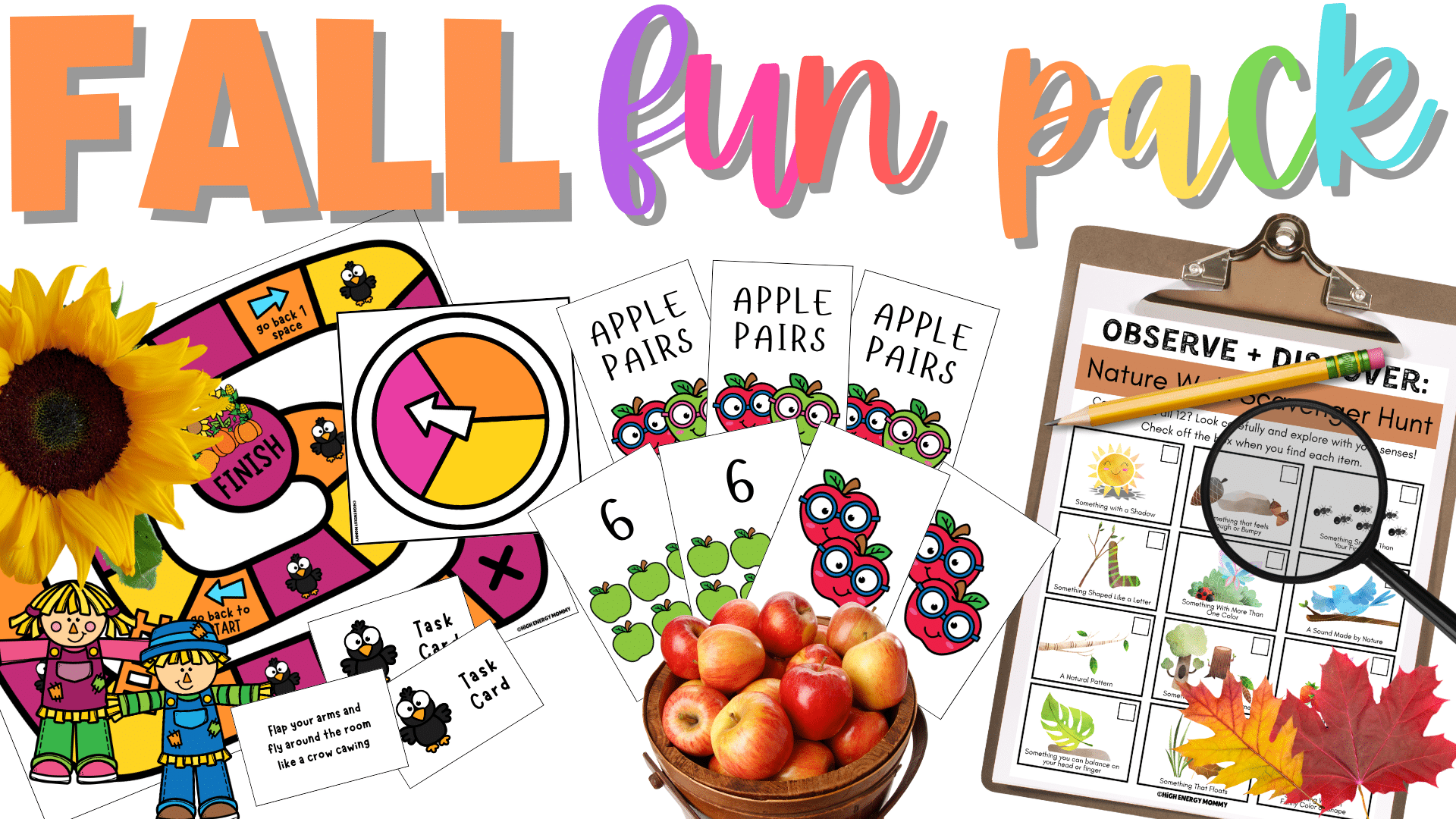 Fall Fun Pack Games • High Energy Mommy
